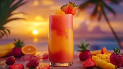How to Make the Perfect Sunrise Sunset Tropical Smoothie - Kelly Toups