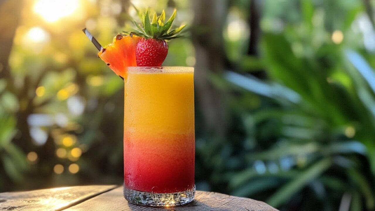 How to Make the Perfect Sunrise Sunset Tropical Smoothie - Kelly Toups