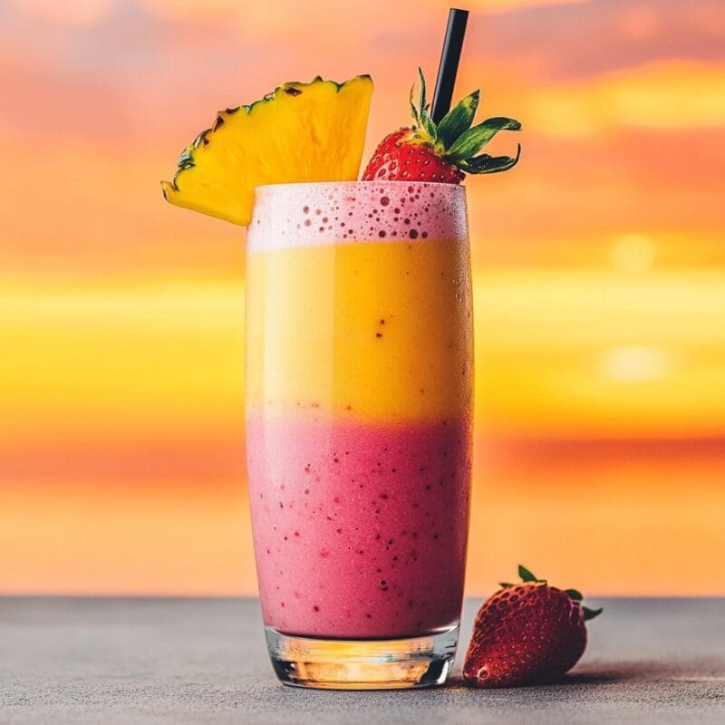 How to Make the Perfect Sunrise Sunset Tropical Smoothie - Kelly Toups
